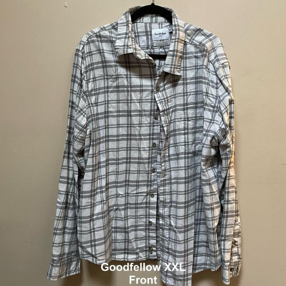 Goodfellow & Co | Shirts | Goodfellow Mens Xxl White And Grey Flannel ...